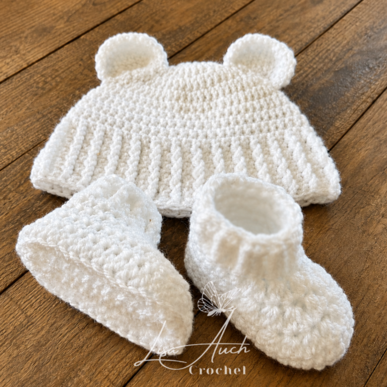 0-3 months Baby Hat and Booties Crochet Patterns FREE